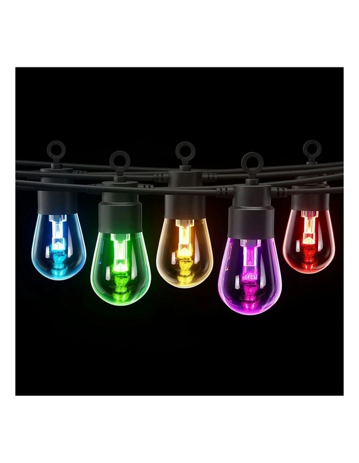 Gardeon Led String Rgb Smart Festoon Waterproof Lights In Black Myer
