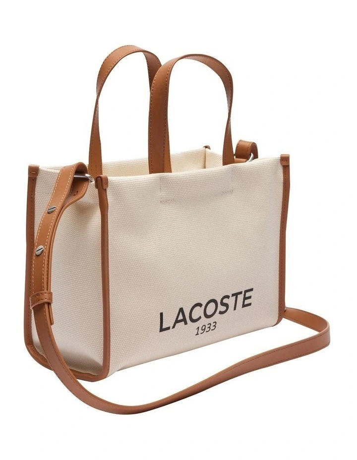 Lacoste Heritage Cotton Canvas Tote Bag In Natural Tan Myer