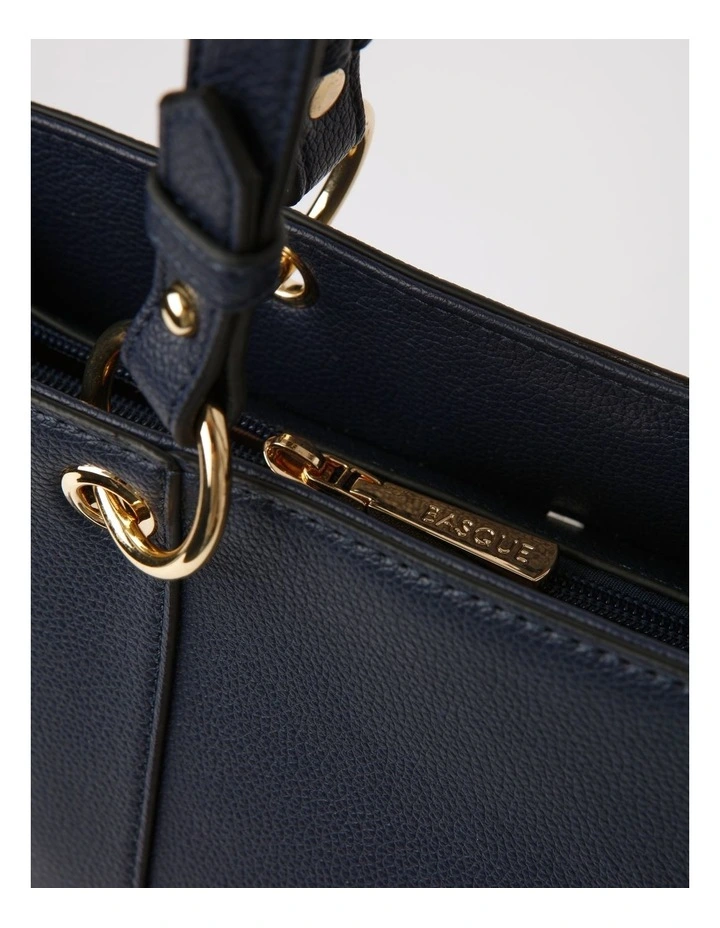 Basque Ajay Zip Top Tote Bag in Navy | MYER