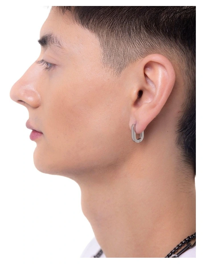 Pure Elements Bold Single Hoop in Silver | MYER