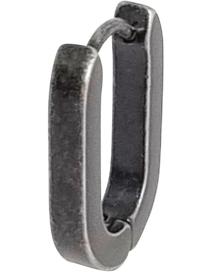 Pure Elements Bold Single Hoop in Black | MYER