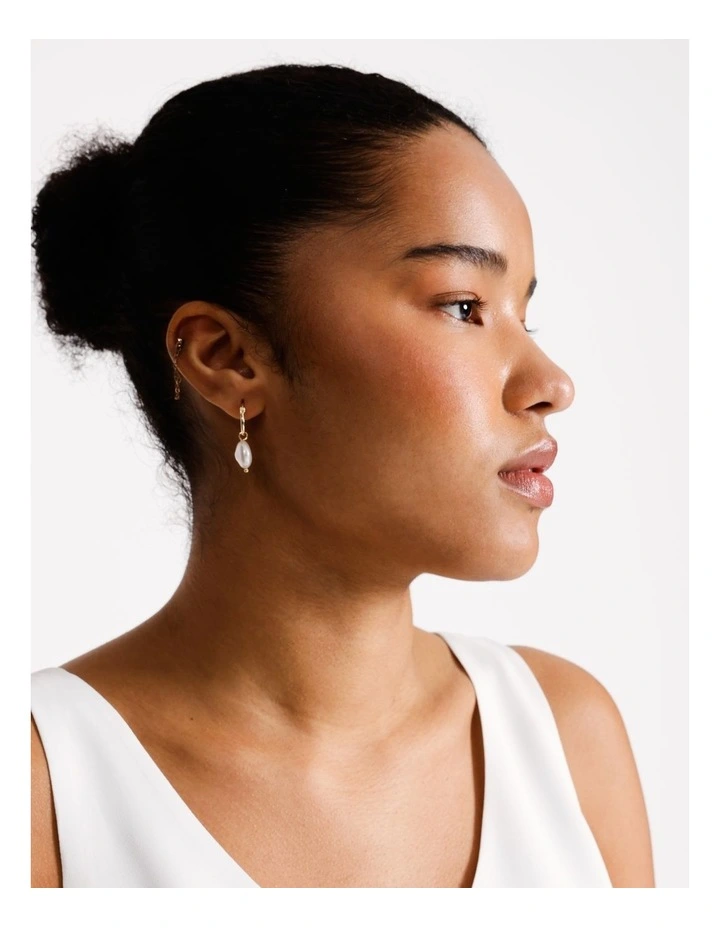 Basque Pearl Earring in Gold | MYER