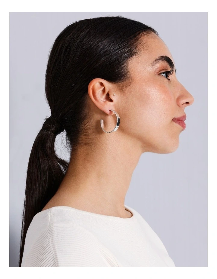 Basque Clean Hoop Earring in Silver | MYER