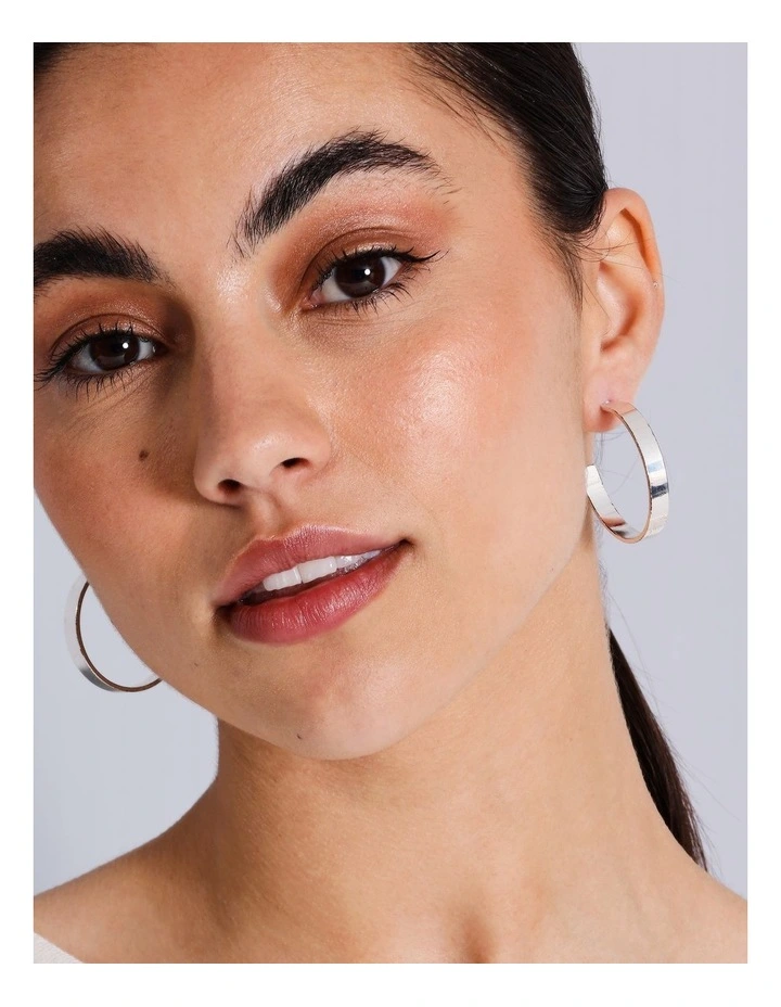 Basque Clean Hoop Earring in Silver | MYER