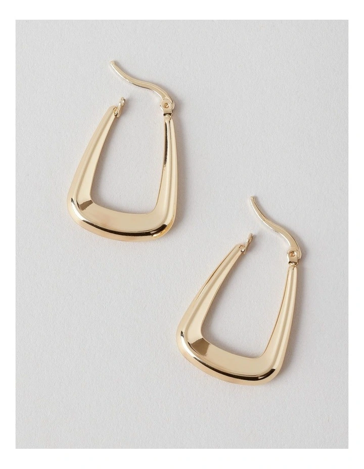 Basque Angular Hoop Earrings in Gold | MYER