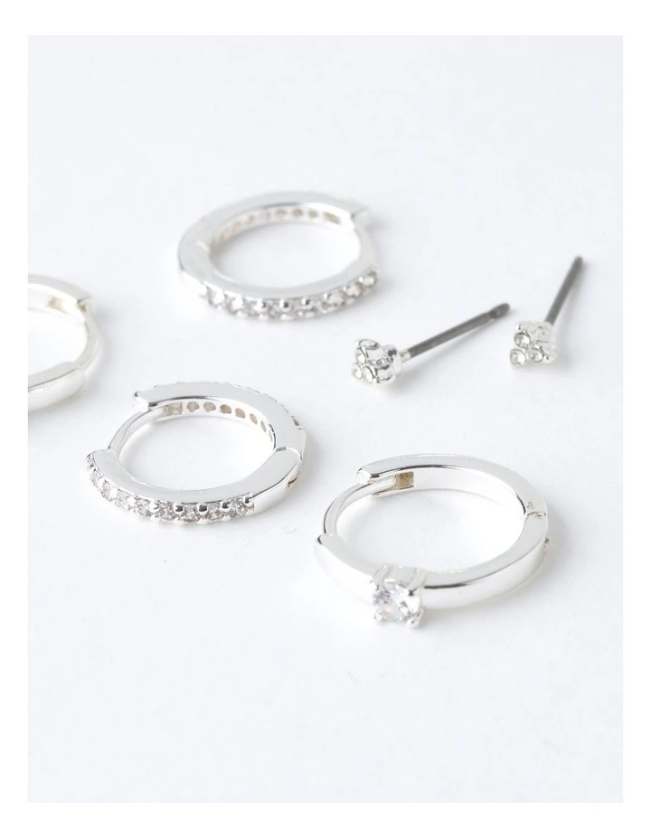 Piper Earring Multipack 3 Pack in Silver | MYER