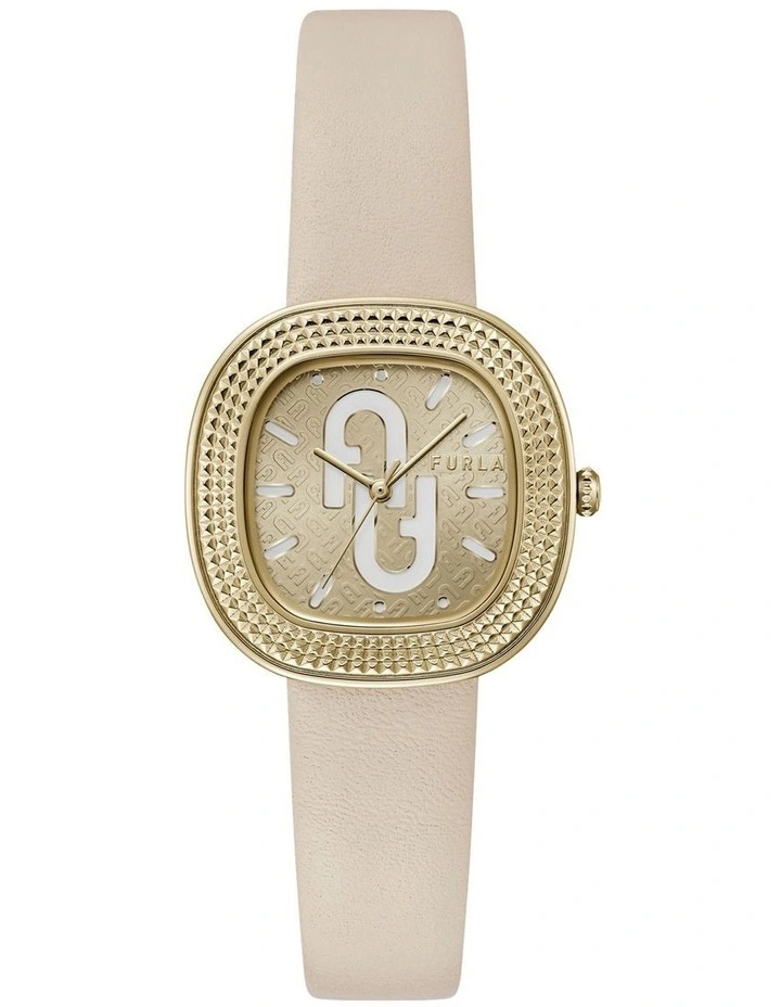 Furla Tv Shape Leather Watch in Gold | MYER