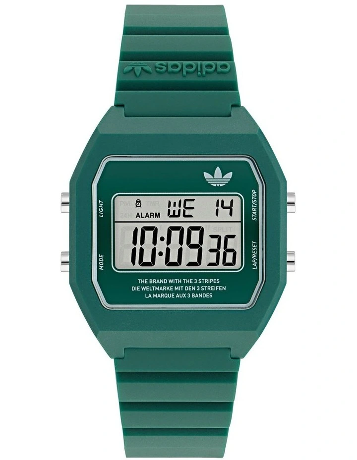 Adidas Originals Digital Two Resin Watch in Green | MYER