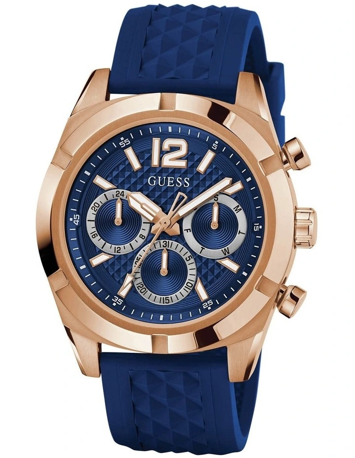 Guess Resistance Silicone Watch in Blue | MYER