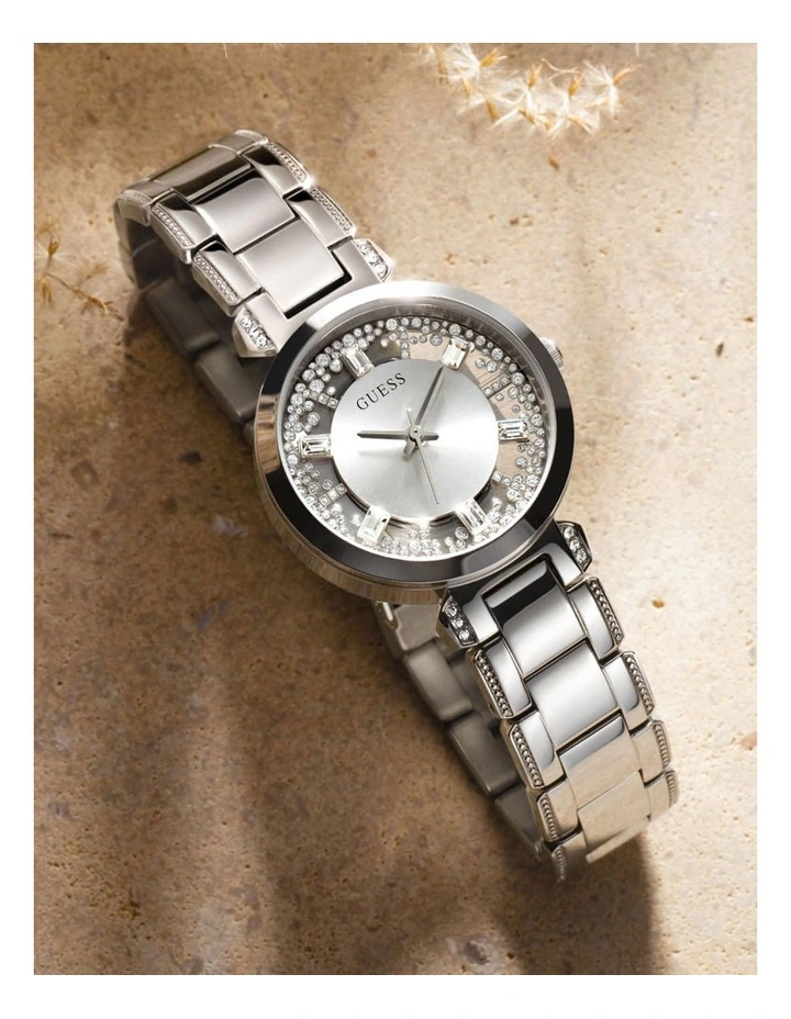 Guess Crystal Clear Stainless Steel Watch In Silver | MYER