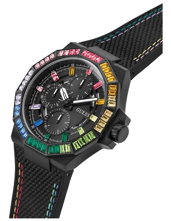 Guess Energy Nylon Watch in Black | MYER