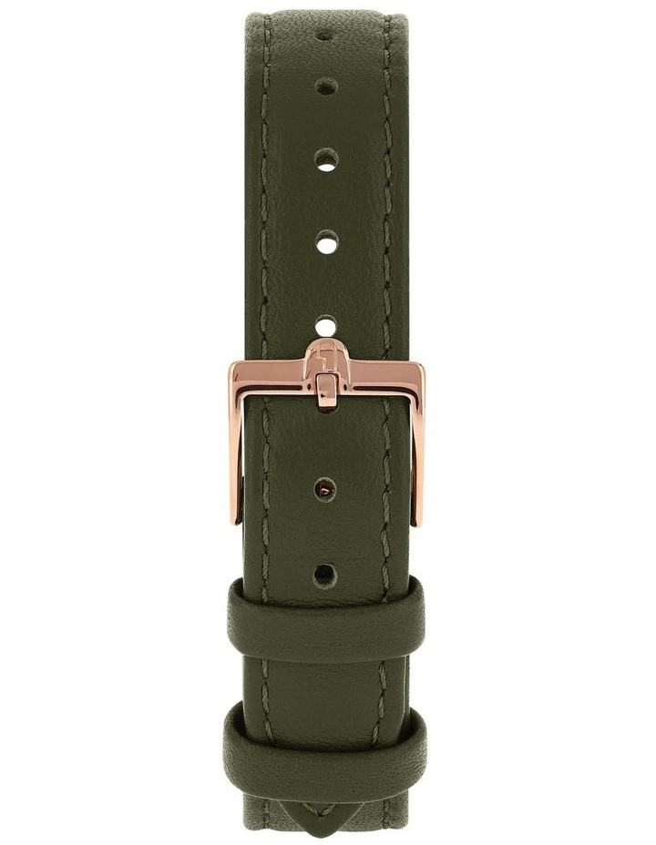 Furla Arco Square Leather Watch In Green | MYER