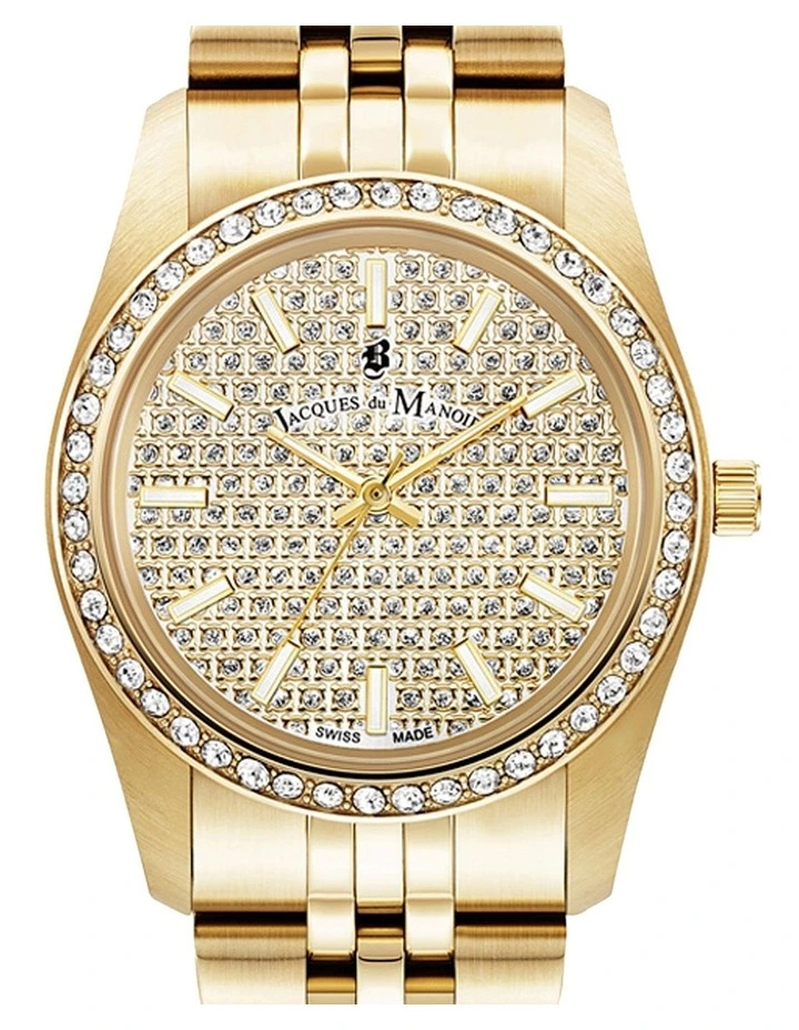 Jacques Du Manoir Swiss-Made Inspiration Glamour Watch in Gold | MYER