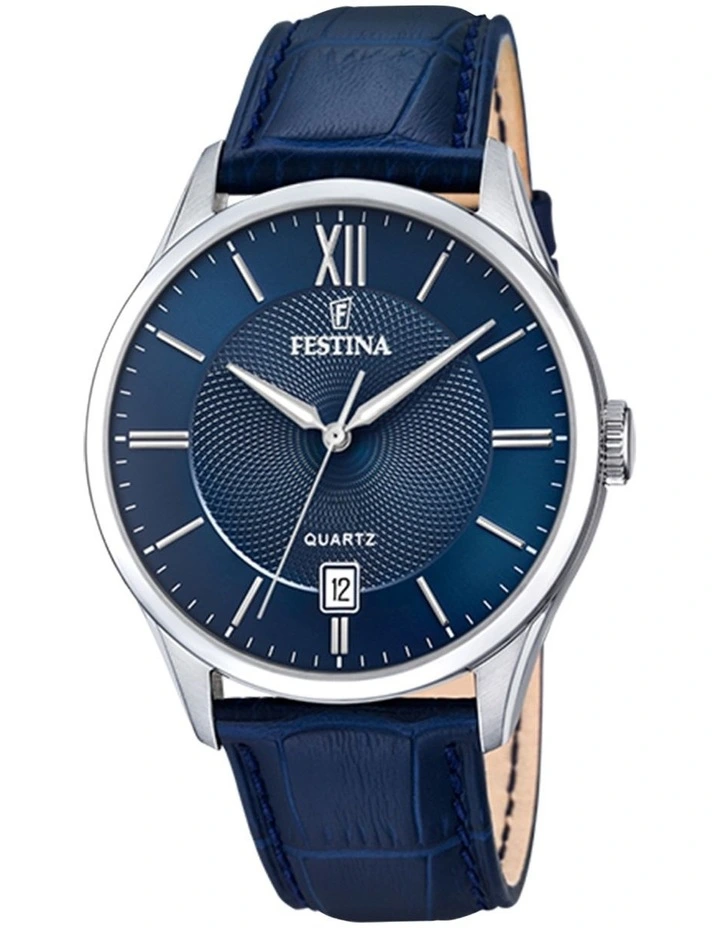 Festina Classic Stainless Steel Watch in Blue | MYER