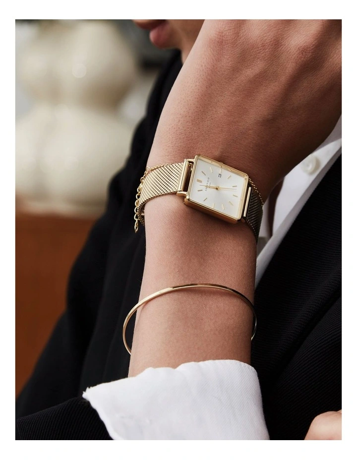 Rosefield The Boxy 26mm Gold Watch QWSG-Q03 | MYER