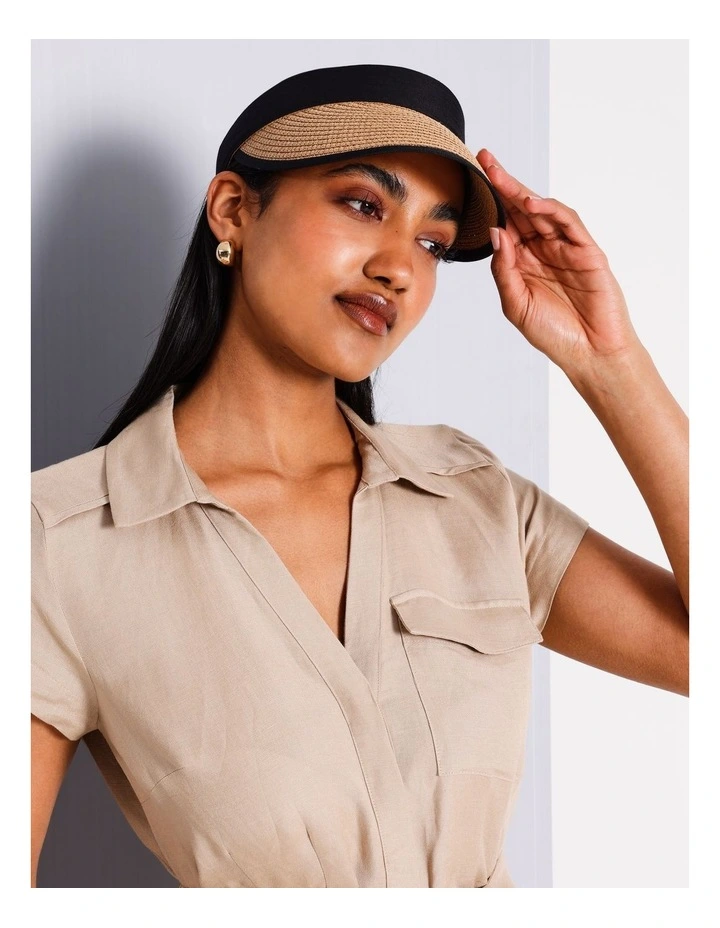 Basque Contrast Visor in Natural | MYER