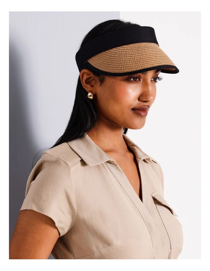 Basque Contrast Visor in Natural | MYER