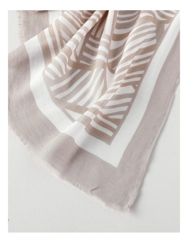 Basque Lightweight Scarf in Taupe Geo | MYER