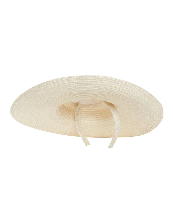 Gregory Ladner Bow Trim Wide Brim Racewear Hat in Ivory | MYER