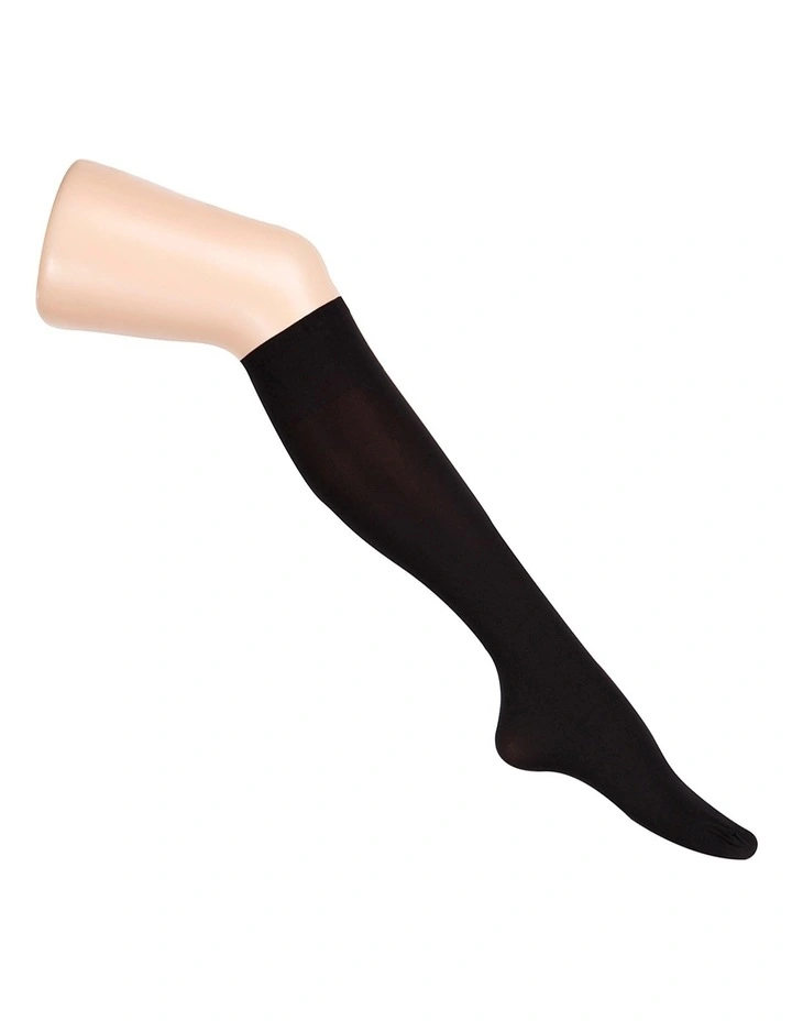 Ambra Opaque Knee Highs 2 Pack in Black | MYER