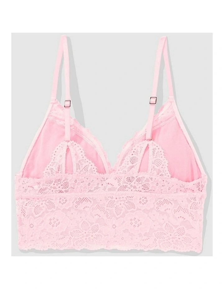 Aerie Show Off Eyelash Lace Padded Push Up Triangle Bralette in Shell ...