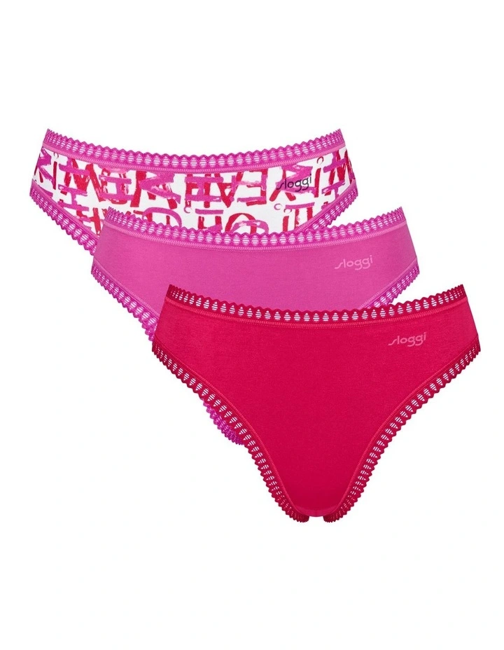 Sloggi Go Crush High Leg 2 Pack in Pink | MYER