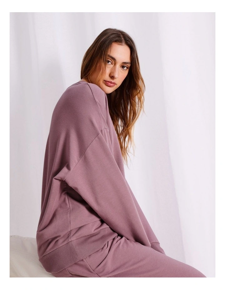 Chloe & Lola Loungewear French Terry Sweat in Mauve | MYER