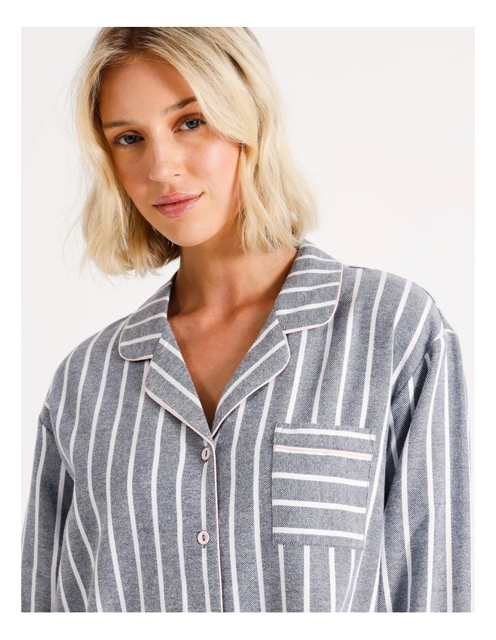 Chloe & Lola Long Sleeve Nightie in Navy Stripe | MYER