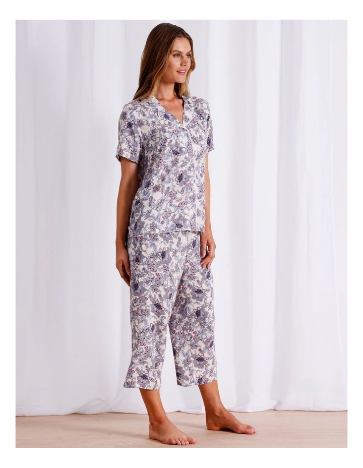 Chloe & Lola Serene Viscose Short Sleeve Long PJ Set in Pink Paisley | MYER