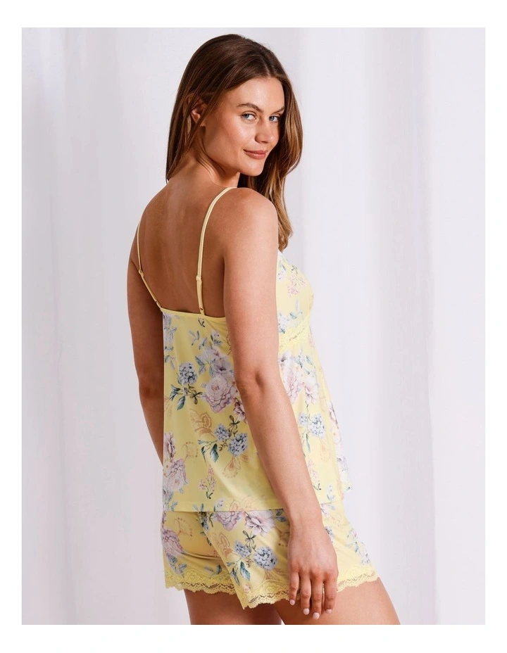 Chloe & Lola Aurora Cami Boxer Set in Floral Paisley in Yellow Print | MYER