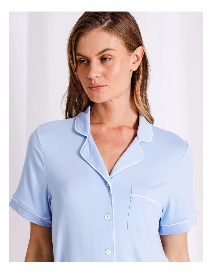 Chloe & Lola Pure Comfort Bamboo Short Sleeve Pyjama set in Blue | MYER