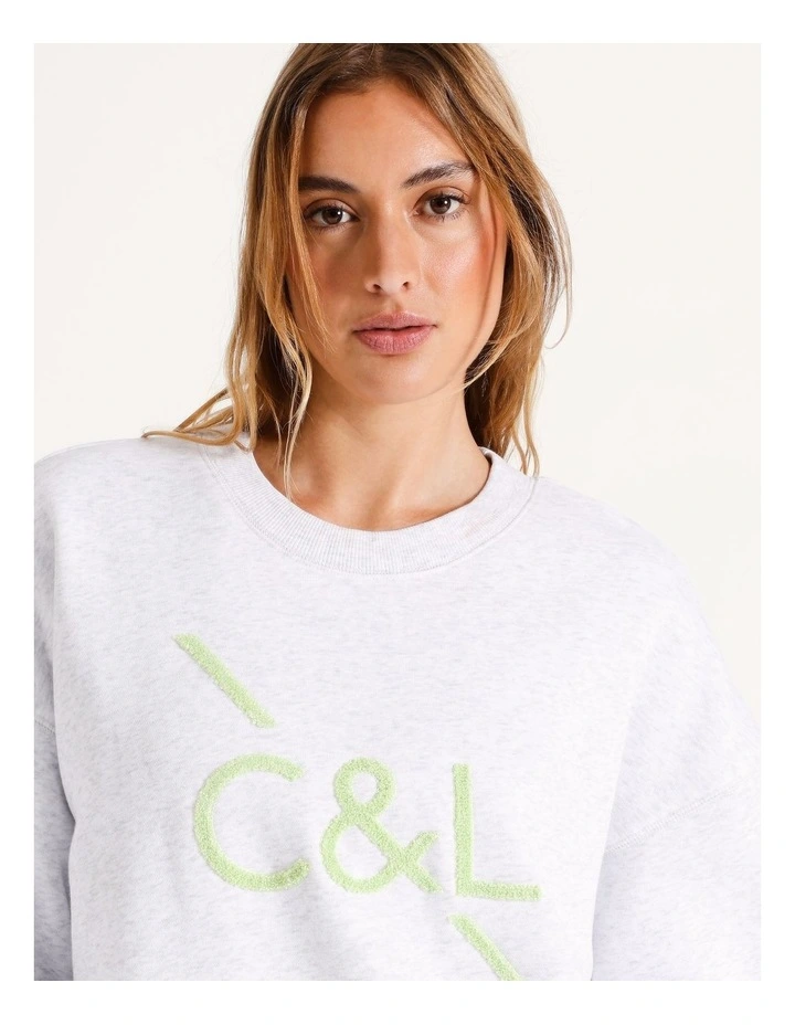 Chloe & Lola Core Logo Sweater in Grey Marle | MYER