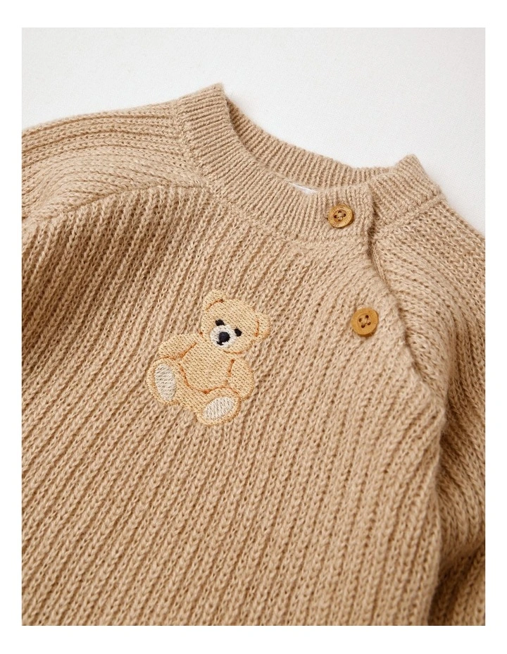 Sprout Newborn Teddy Bodysuit in Brown | MYER