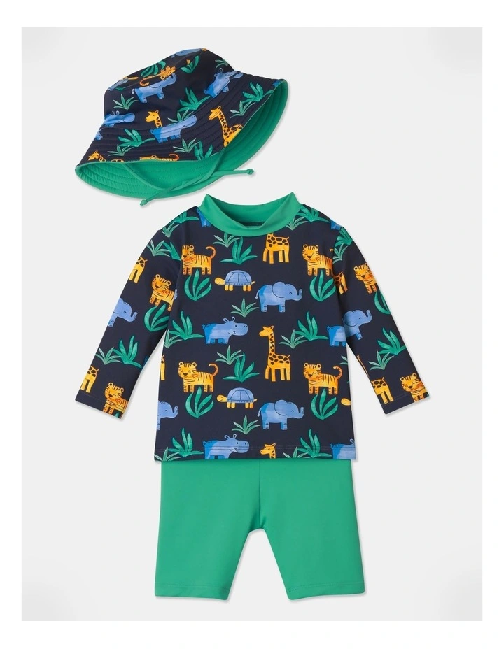 Sprout Safari 3 Piece Swim Set in Indigo | MYER