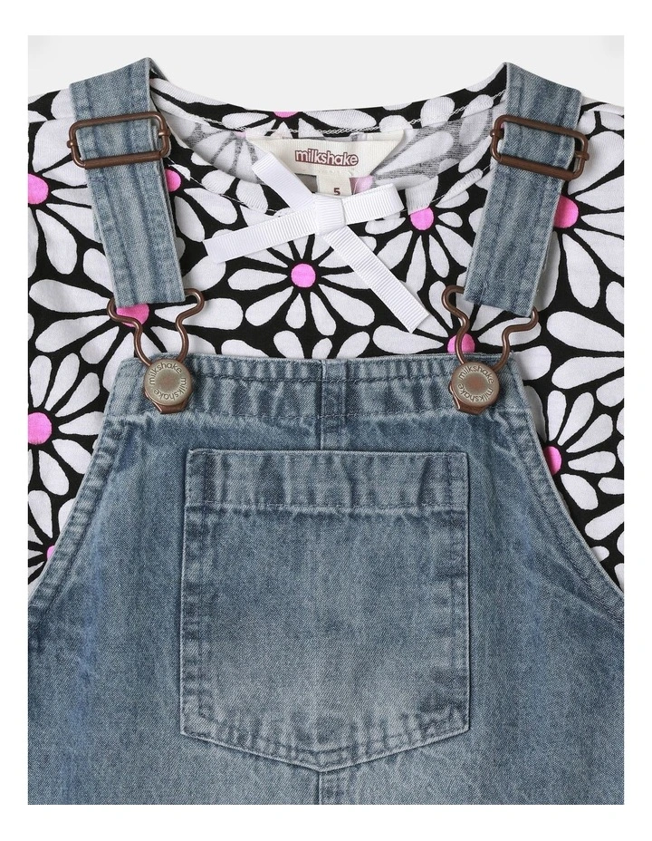Milkshake Daisy Pinafore with Tee (3-8 Years) in Denim | MYER