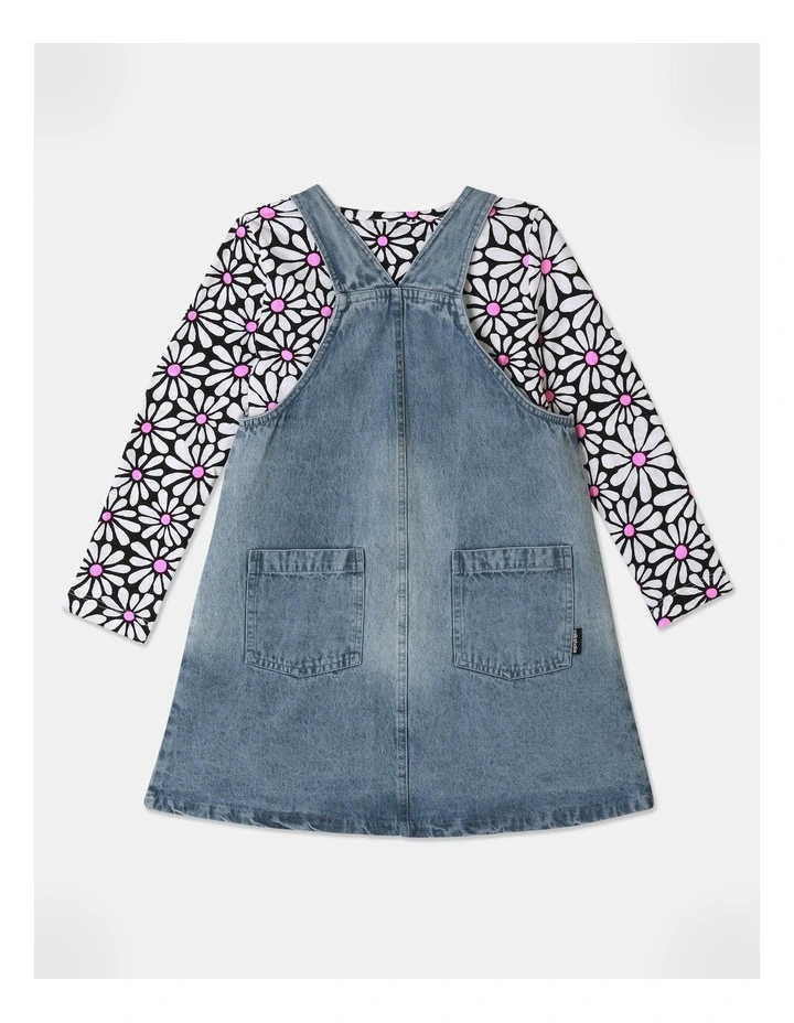 Milkshake Daisy Pinafore with Tee (3-8 Years) in Denim | MYER