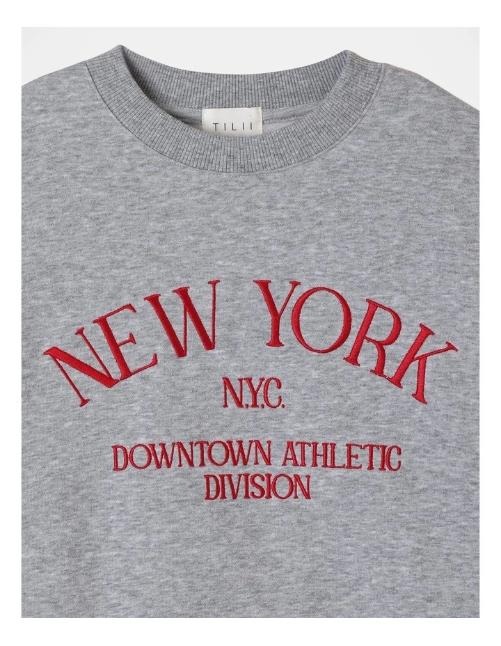 Tilii Essentials Crew Neck Sweat Top in Grey Marle | MYER