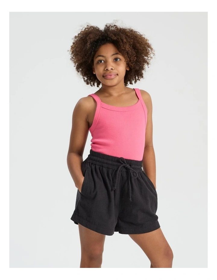 Tilii Essentials Linen Short In Black | MYER