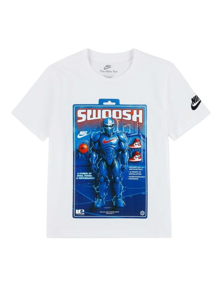 Nike Swoosh Action Figure T-shirt in White | MYER