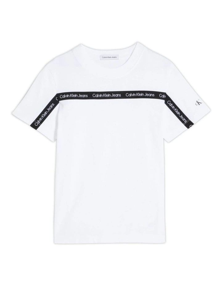 Calvin Klein Jeans Logo Tape Tee in Bright White | MYER