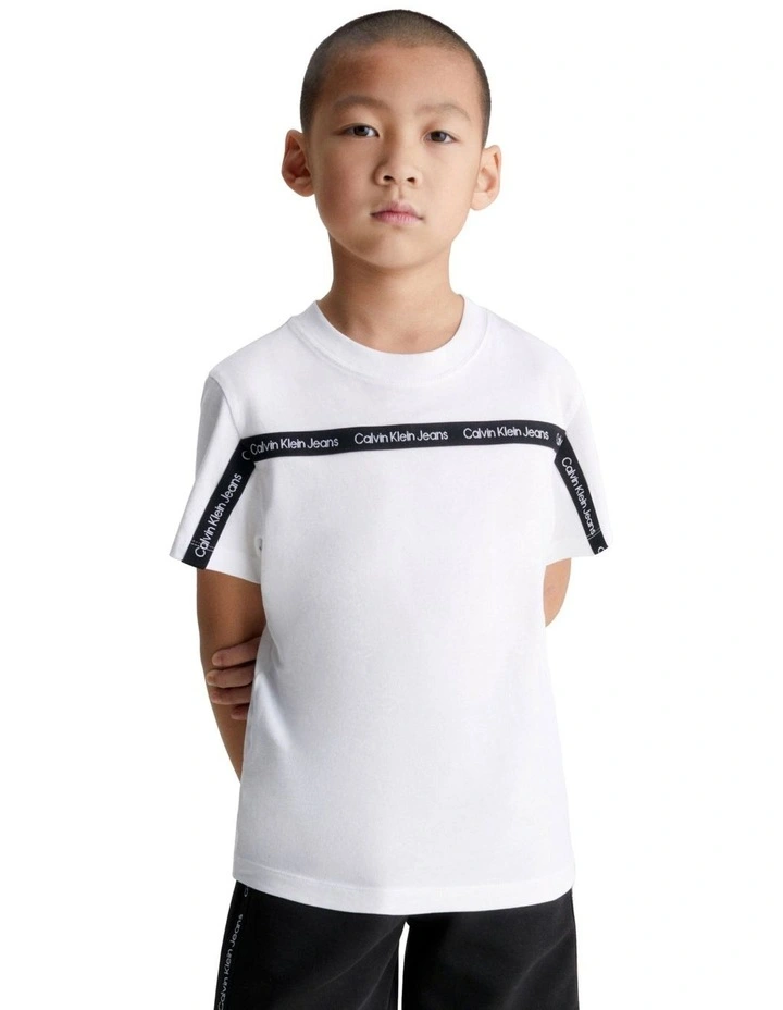 Calvin Klein Jeans Logo Tape Tee in Bright White | MYER