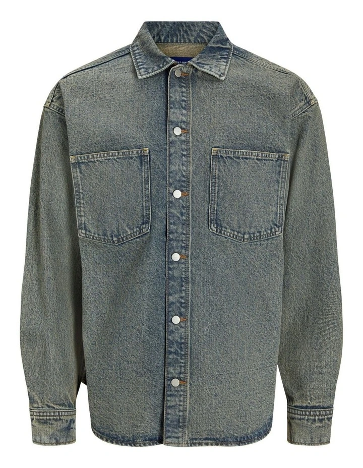 Jack & Jones Herny Denim Overshirt in Faded Denim | MYER
