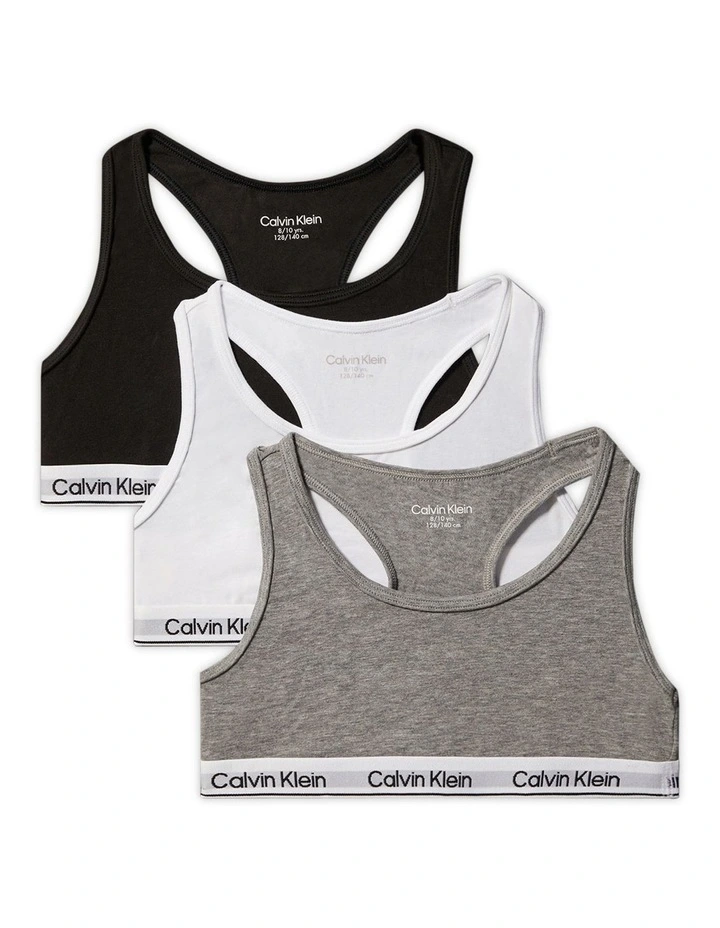 Calvin Klein Jeans Bralette 3 Pack (8-16 Years) in Multi | MYER
