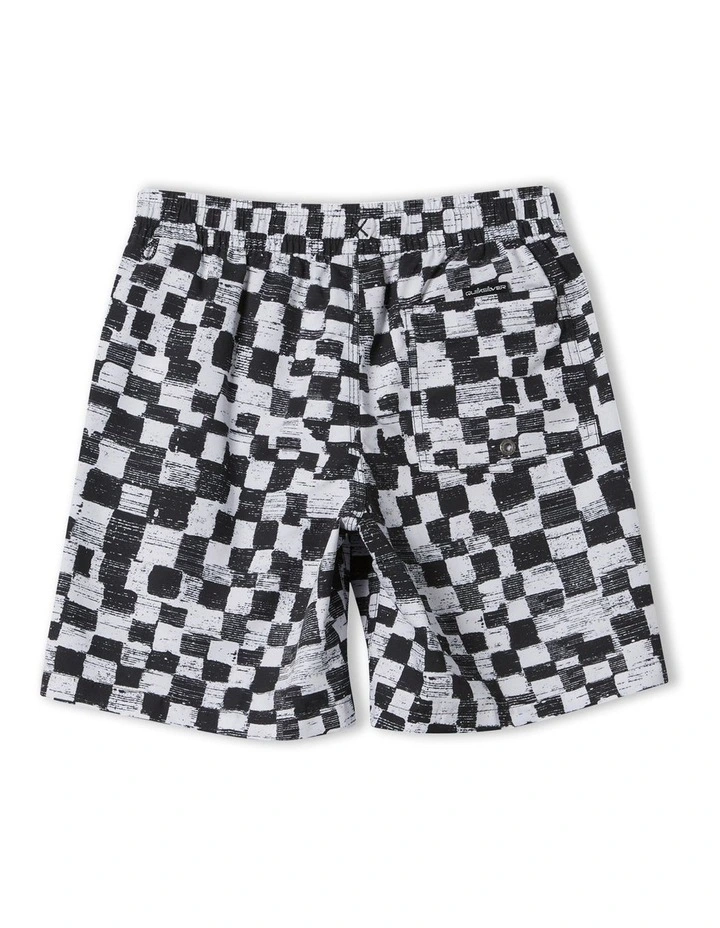 Quiksilver Everyday Checkers Swim Short in Black | MYER