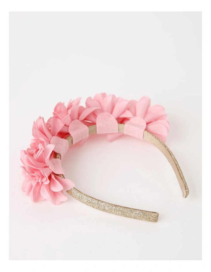 Origami Flower Garland Headband In Pink | MYER