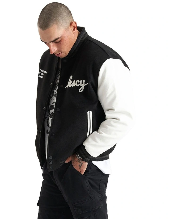 KSCY Code Vein Varsity Jacket in Jet Black | MYER