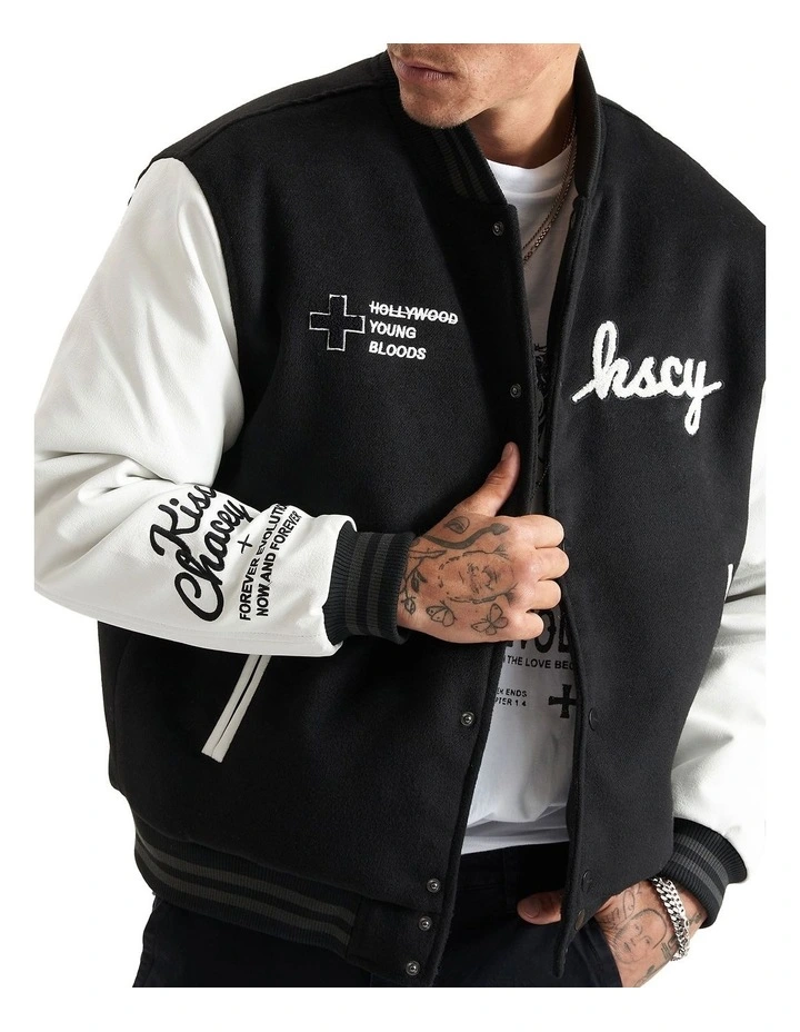 KSCY Code Vein Varsity Jacket In Jet Black | MYER
