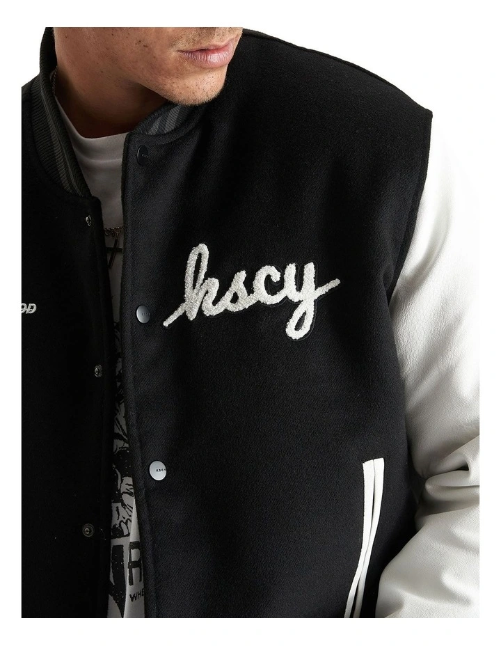 KSCY Code Vein Varsity Jacket in Jet Black | MYER