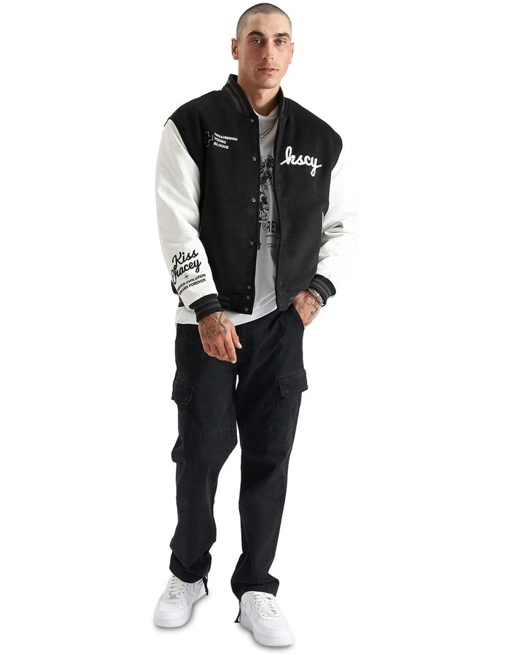 KSCY Code Vein Varsity Jacket in Jet Black | MYER