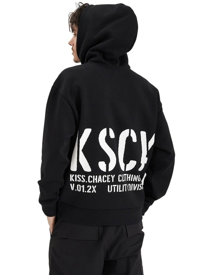 KSCY Efficacy Heavy Relaxed Hooded Sweater In Jet Black | MYER